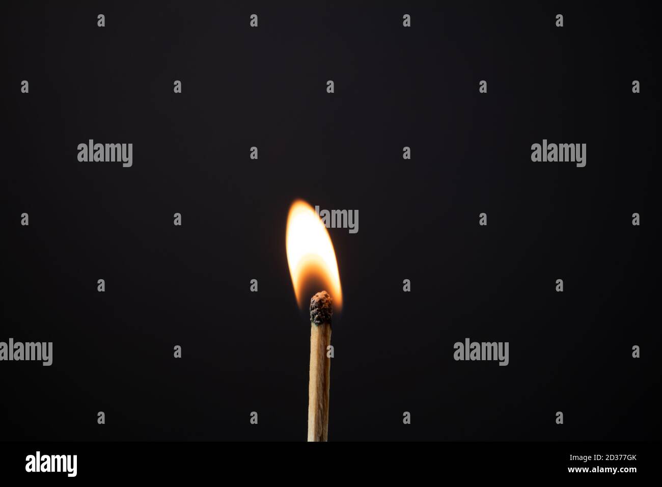 Matchsticks has ignited, showing fired light up in isolated. vertical ...