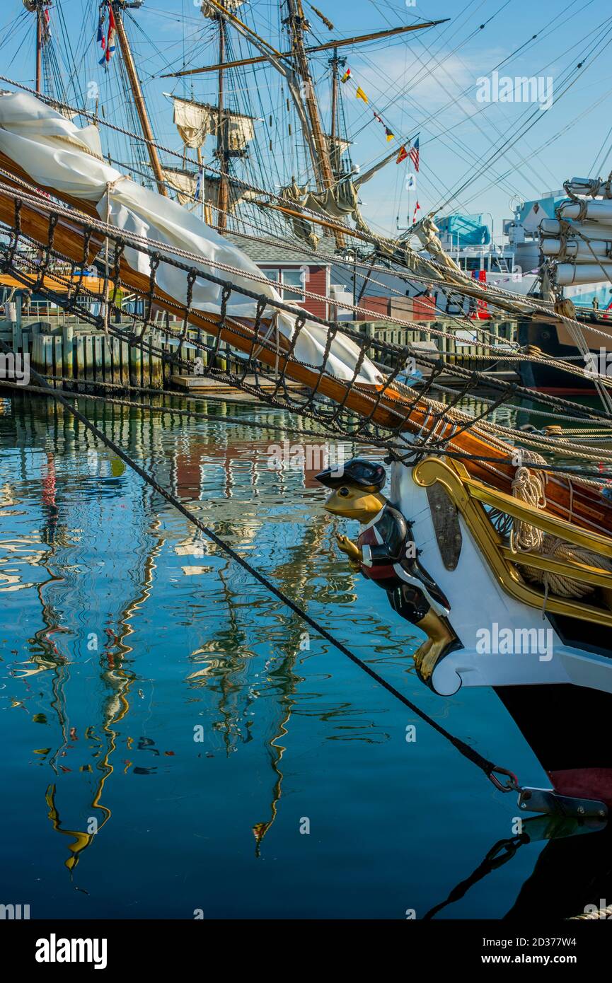 Tall ships docked in the harbor in Halifax, Nova Scotia, Canada Stock ...