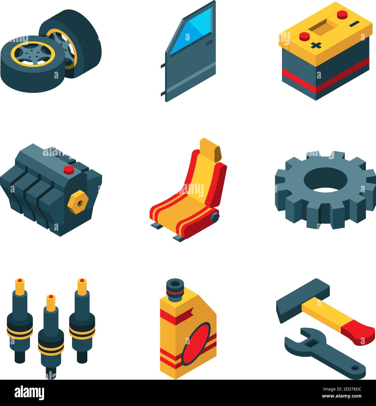 Automobile engine isometric Cut Out Stock Images & Pictures - Alamy