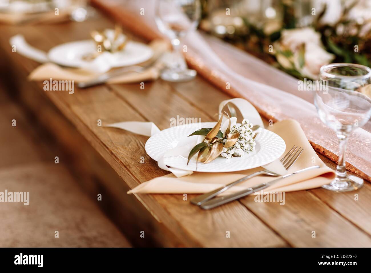 professional table setting. selective focus. decorated table Stock ...