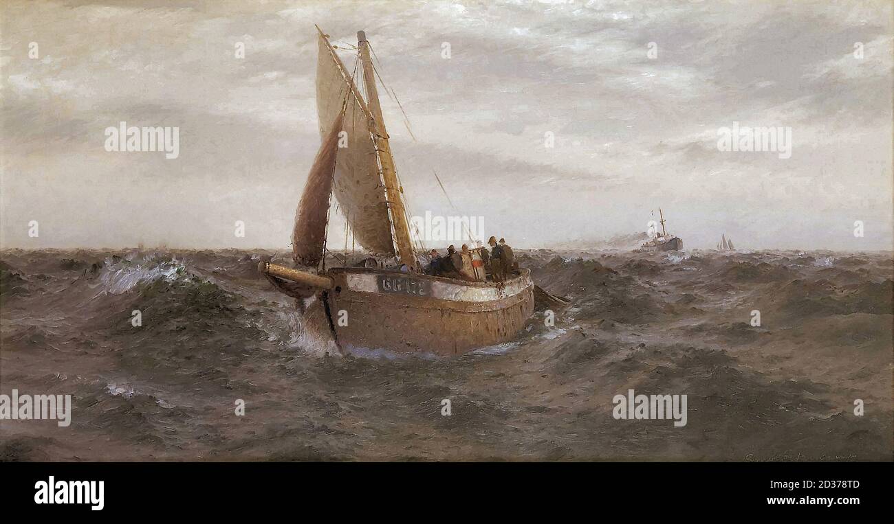 Ekman Emil - Marin Med Fiskebåt Och Fartyg - Swedish School - 19th ...