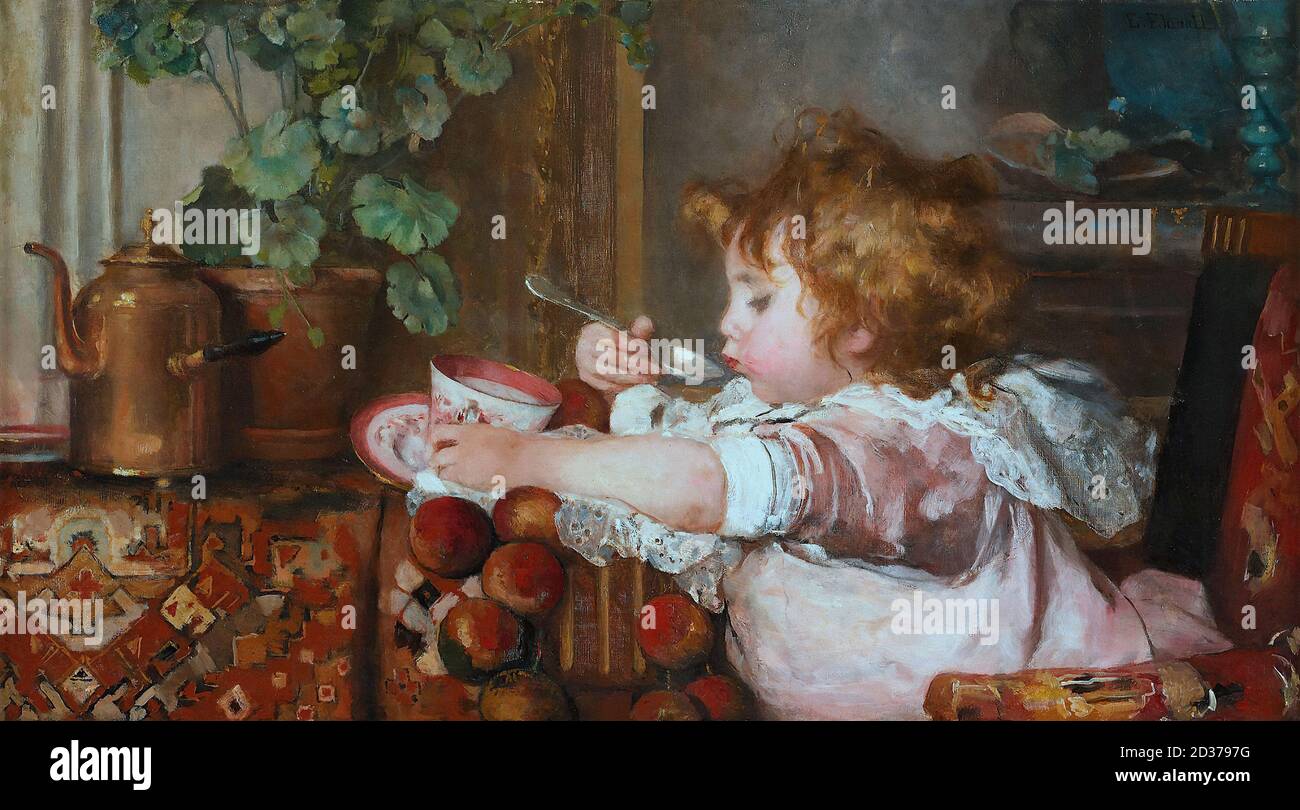 Ekwall Emma - Tea 2 - Swedish School - 19th Century Stock Photo - Alamy