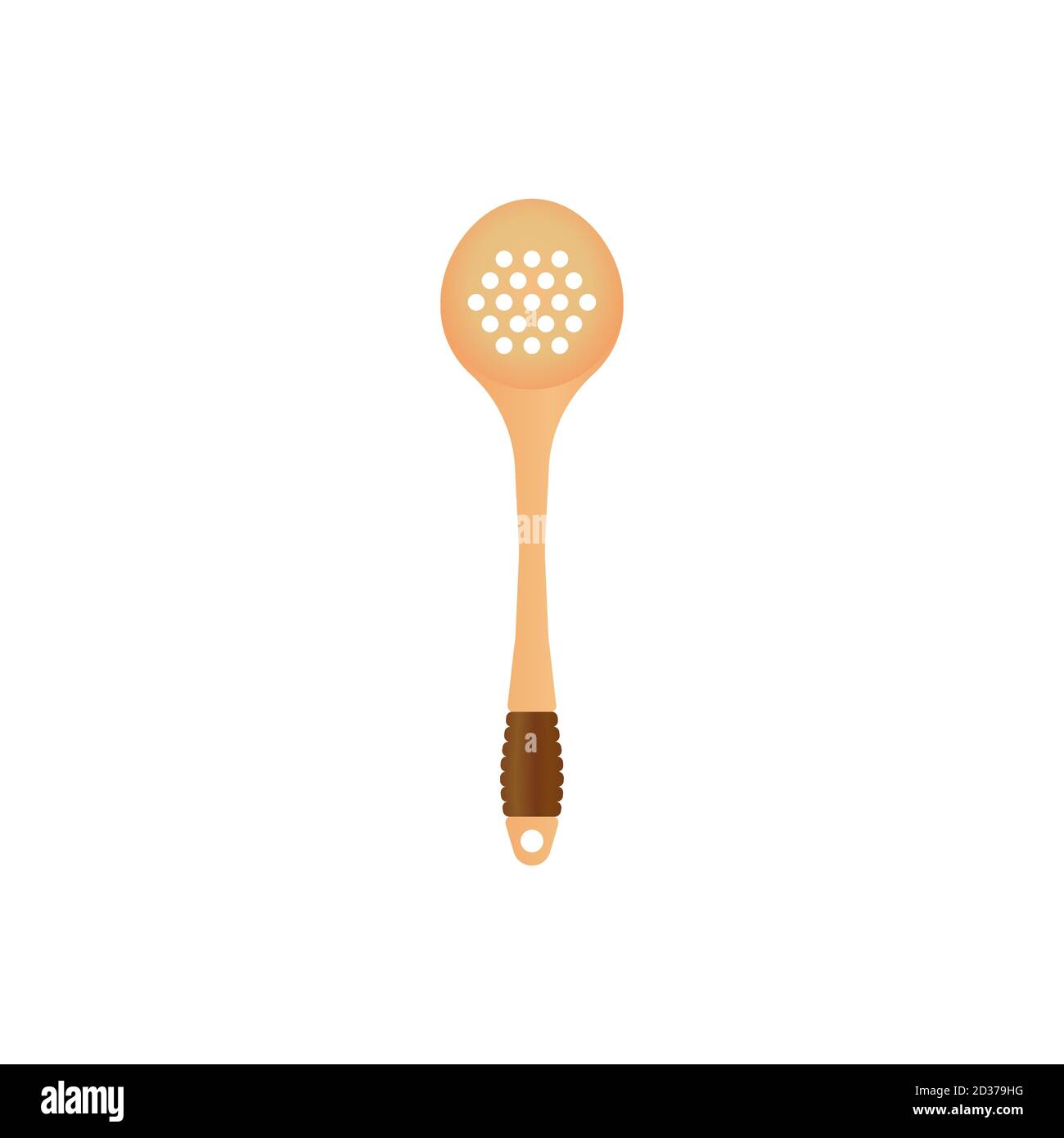 Rounded wooden spatula vector illustration isoalted on white background ...