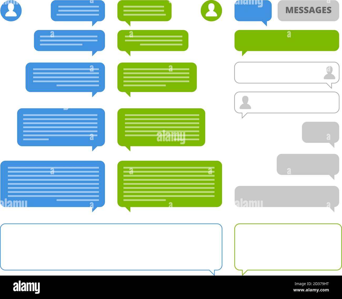 App bubbles. Chat client speech bubbles frames for mobile messenger ...