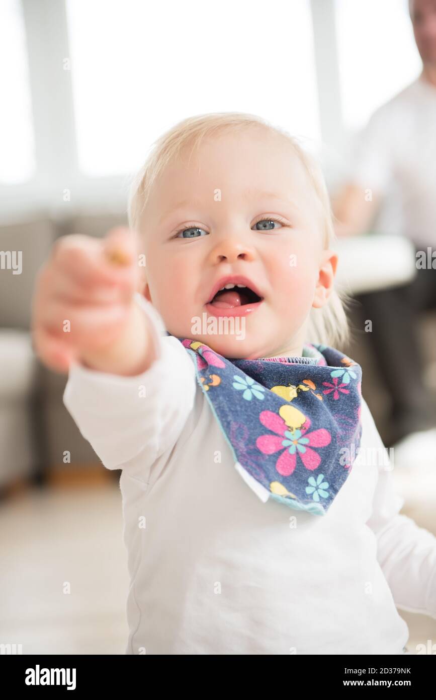 Baby pointing finger hi-res stock photography and images - Alamy