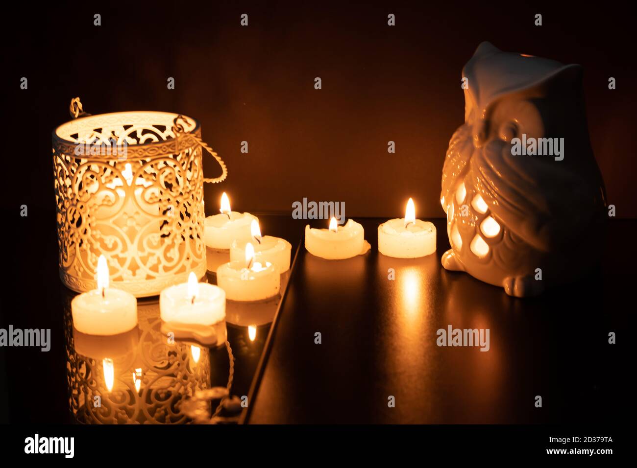 Dark Room With Candle Light