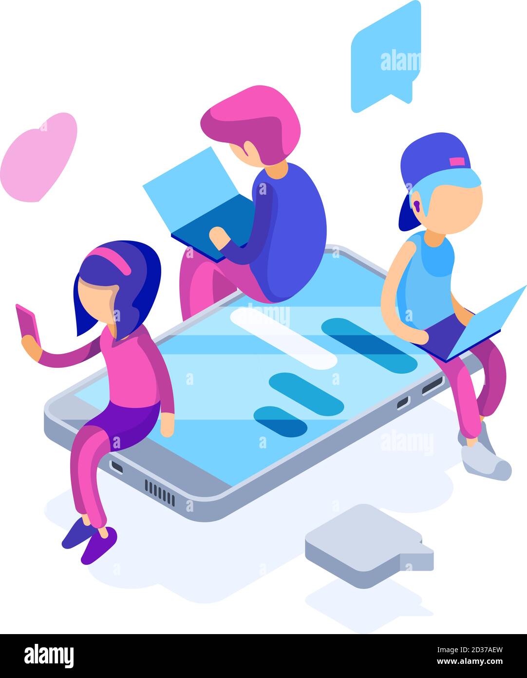 People chatting. Virtual relationship online messengers social ...