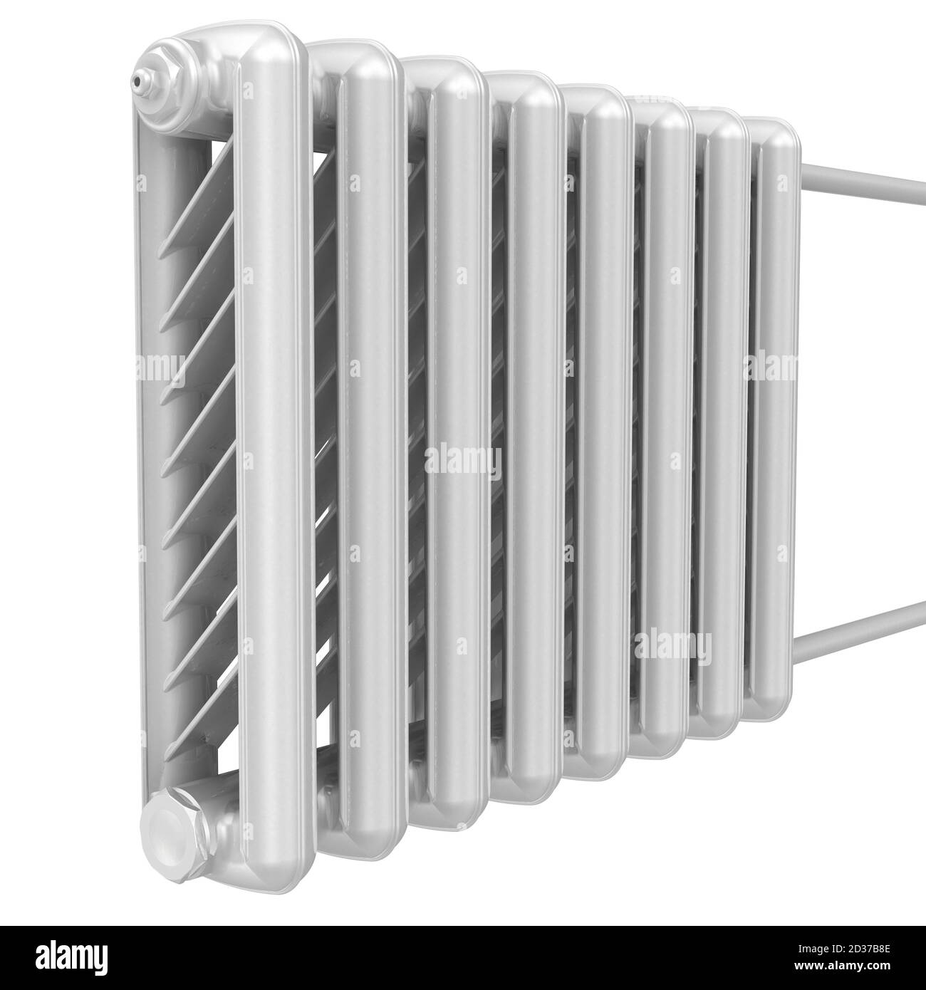 Heating radiator. Section of a cast iron heating radiator isolated on ...