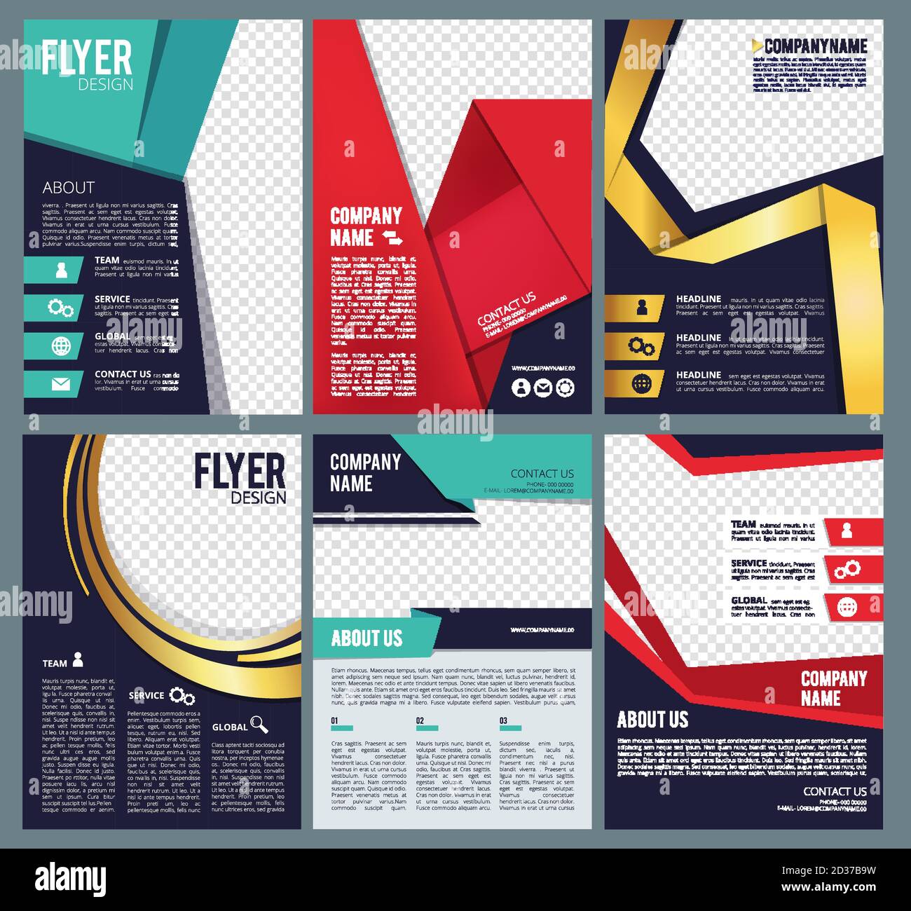 Editable flyers. Business brochure layout template with place for ...