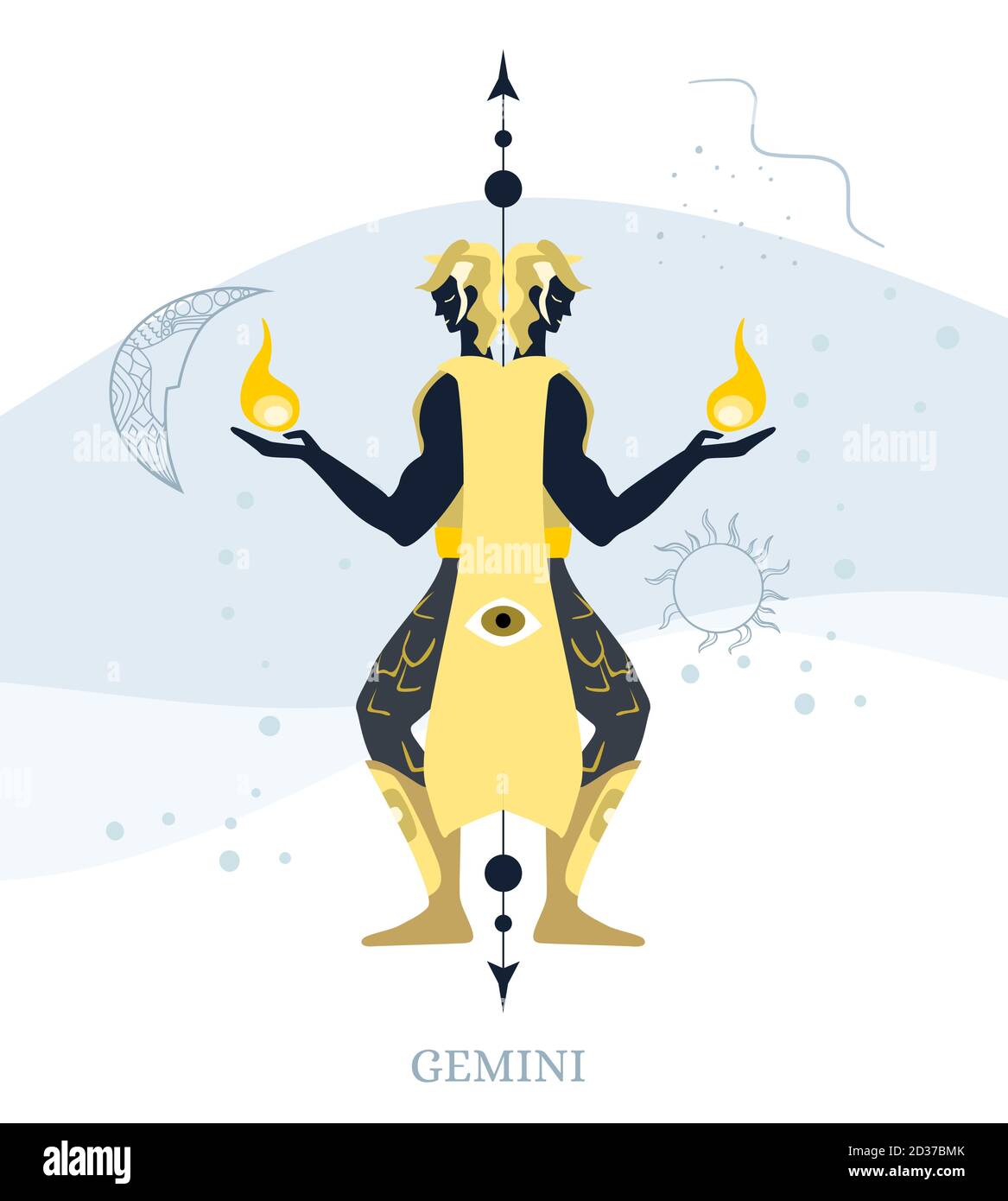 Zodiac signs Gemini. Vector illustration of the zodiac symbol Stock ...
