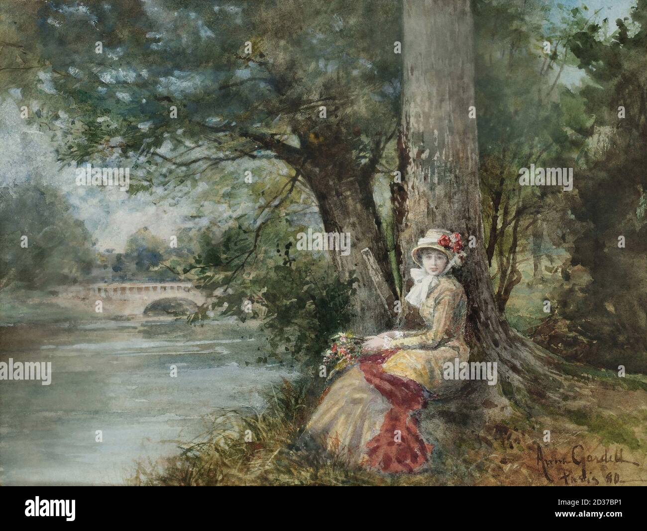 Gardell-Ericson Anna - Ung Dam I Parklandskap - Swedish School - 19th ...