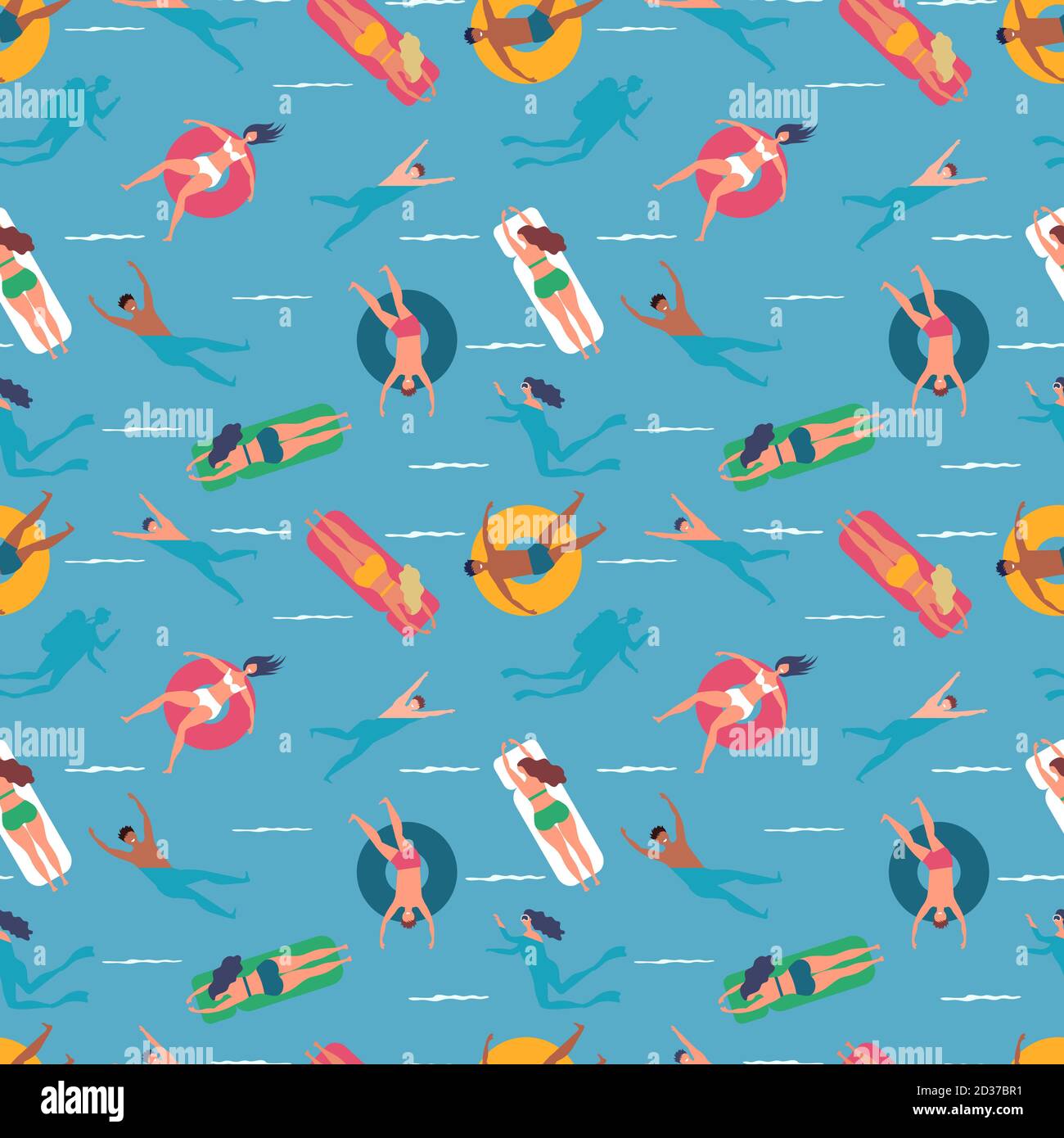 Man and woman swimming in sea Stock Vector Images - Alamy