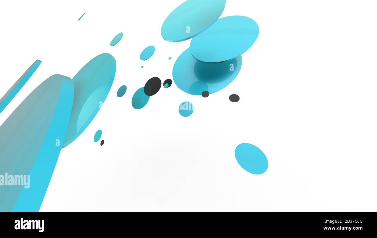 Azure metal and opaque circles and cylinders on colored background ...