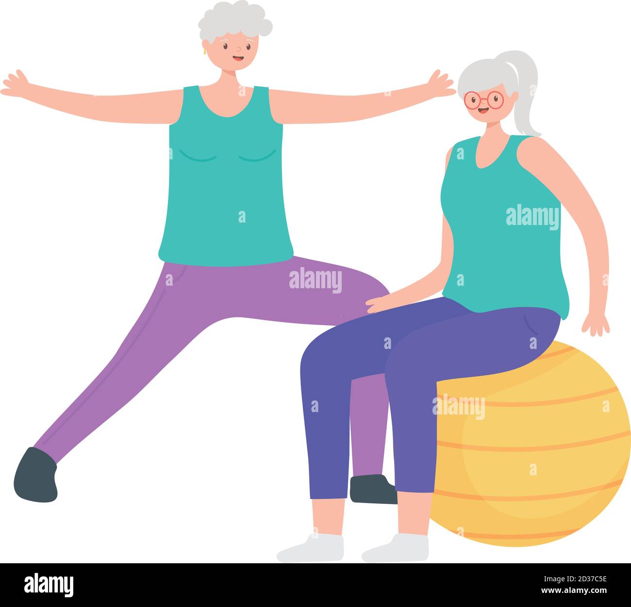 Seniors Exercising Clipart