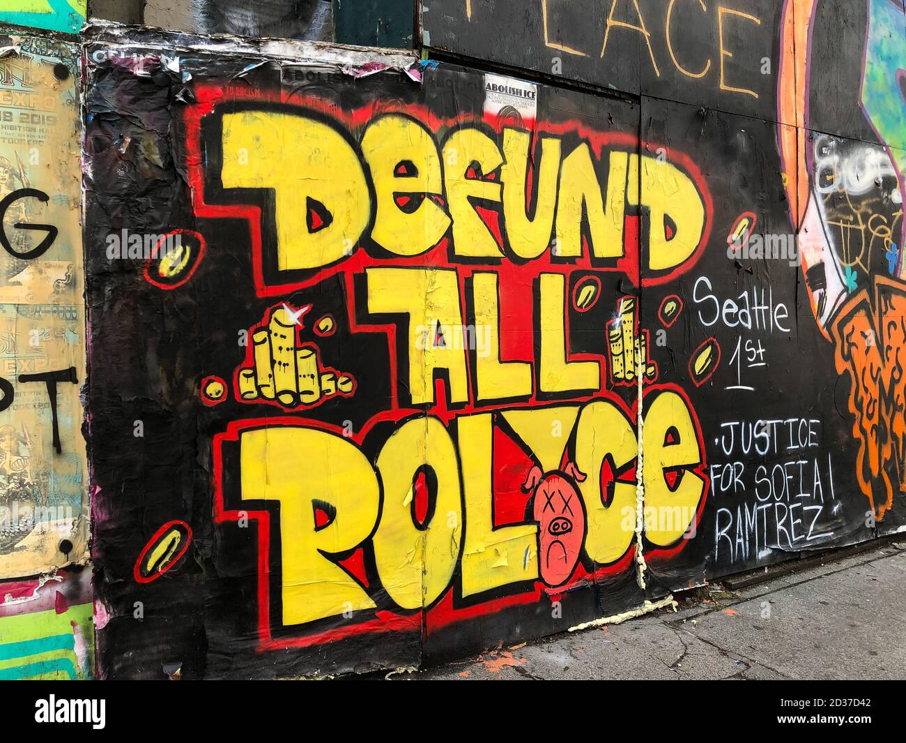 Seattle, USA - Sep - 20, 2020: Graffiti in the Pioneer Square ...