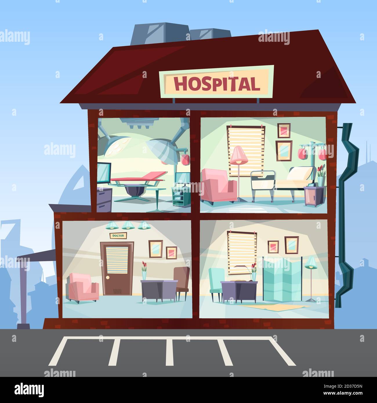 Reception desk emergency room hospital Stock Vector Images - Alamy