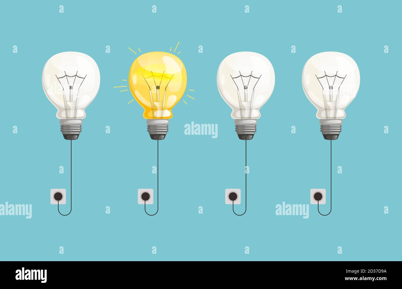 New idea vector background. Lamp bulbs light illustration Stock Vector ...