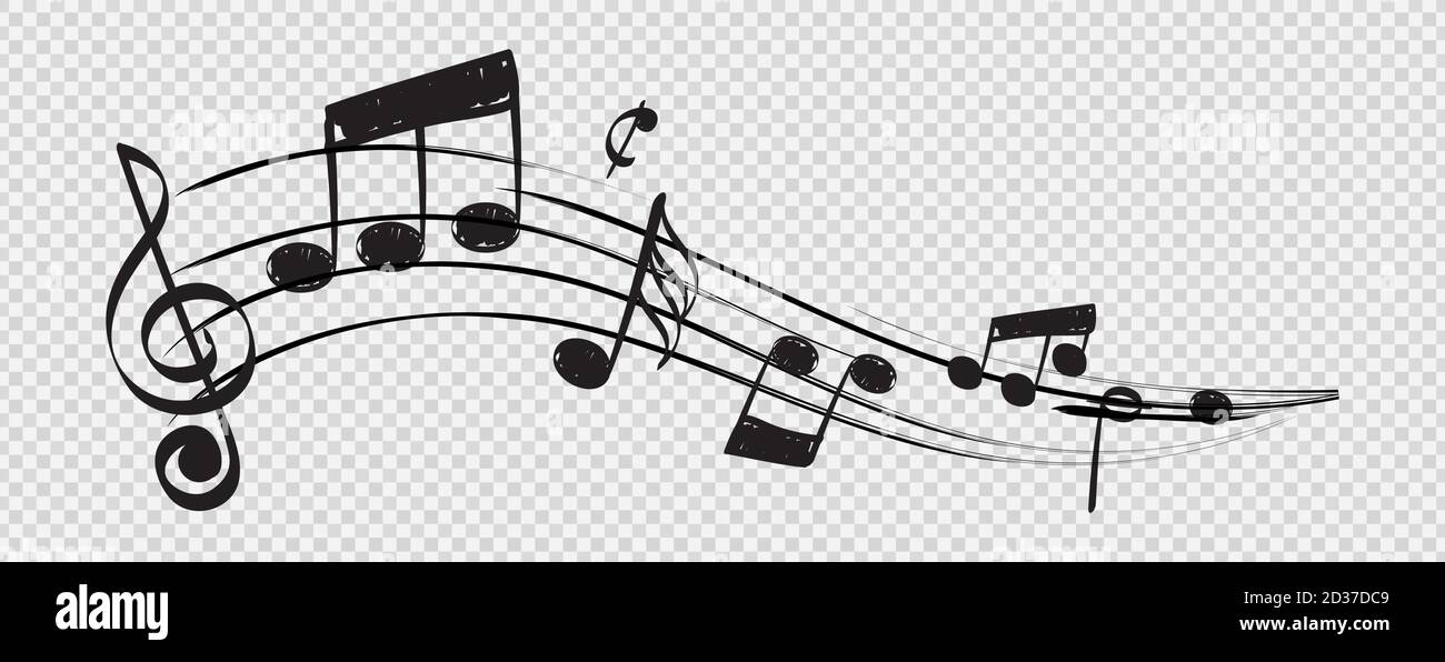 Musical note. Staff treble clef notes musician concept vector isolated ...