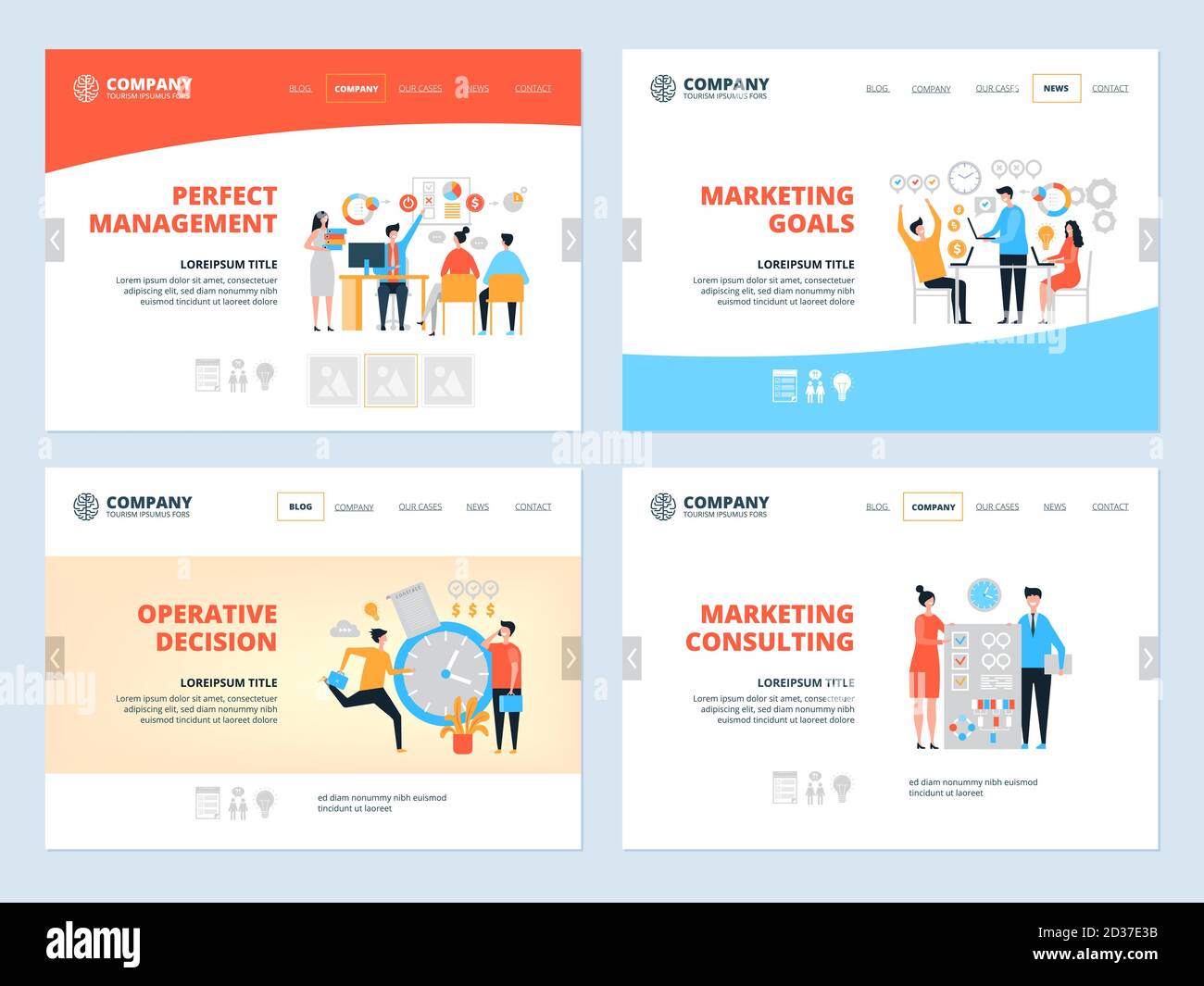 Management landing. Business website page layout organization goal ...