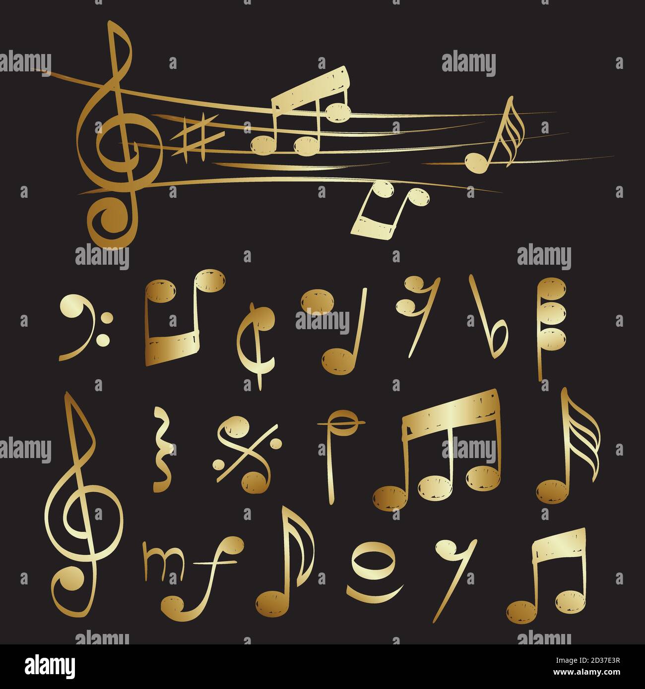 Golden music note sign hi-res stock photography and images - Alamy