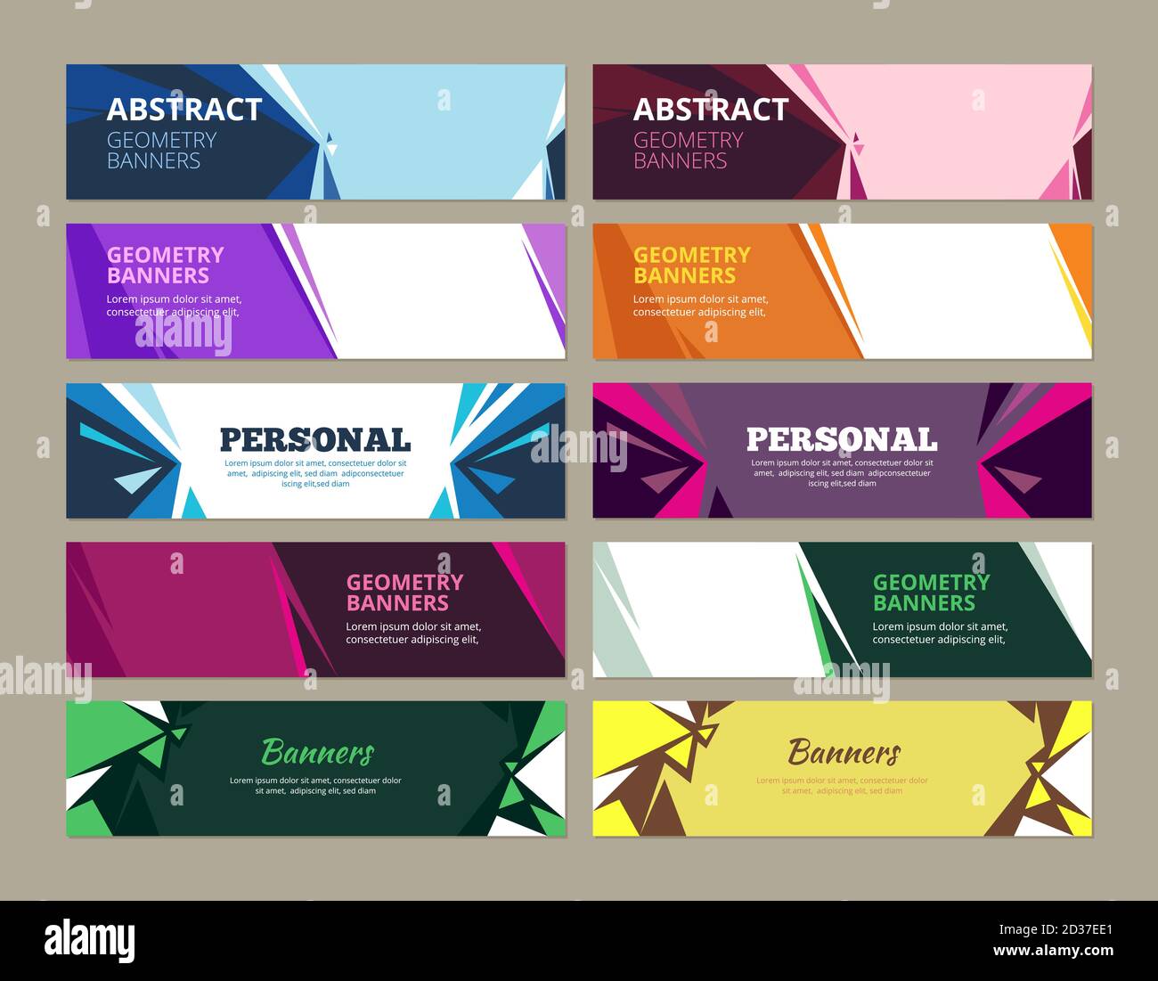 Abstract banners. Geometric effects graphic templates vector forms for ...