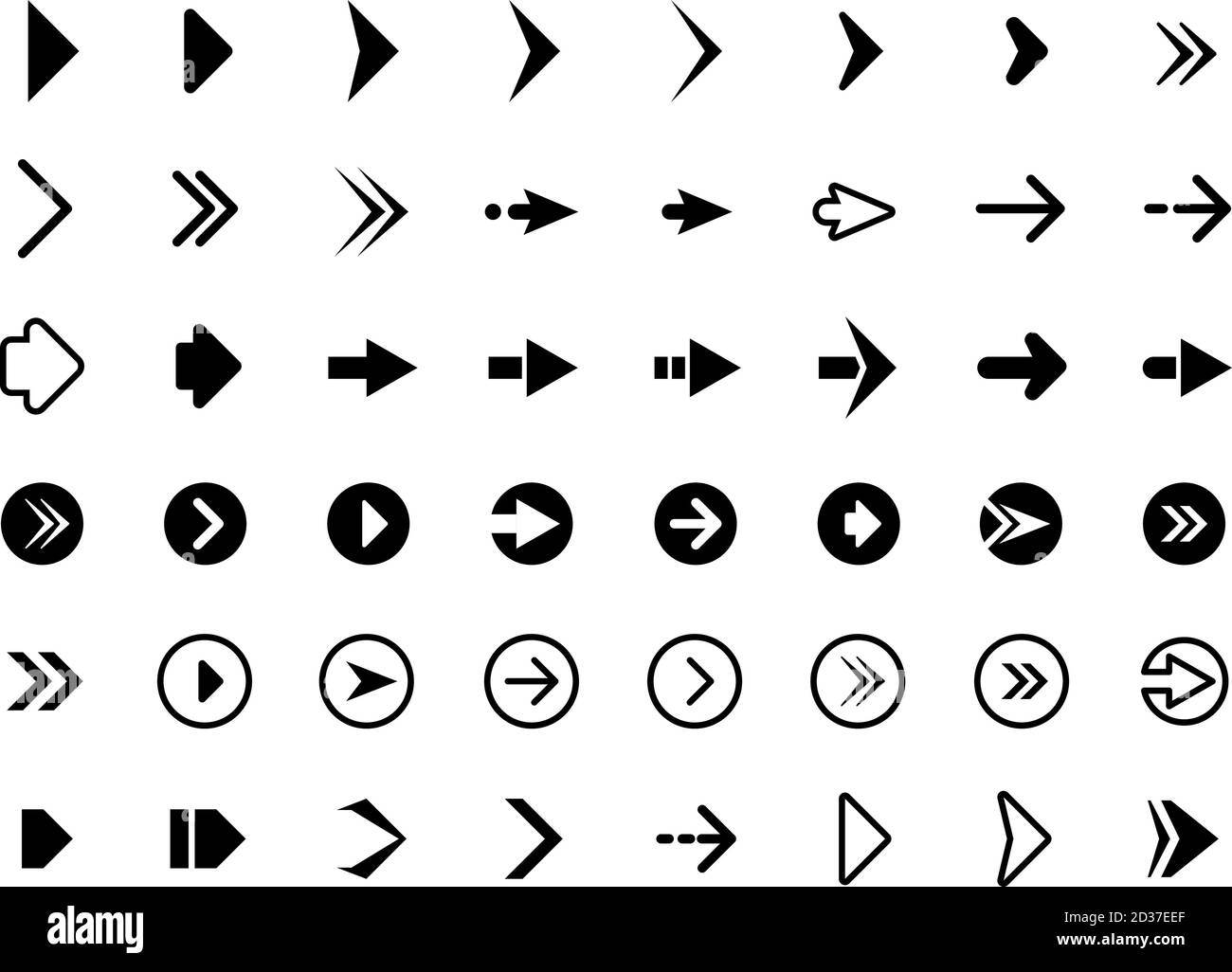 Web arrows. Symbols for website direction arrows signs buttons vector ...
