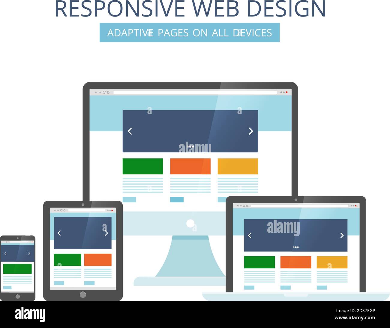 Responsive web design. Minimalist pages layout template adaptive for ...