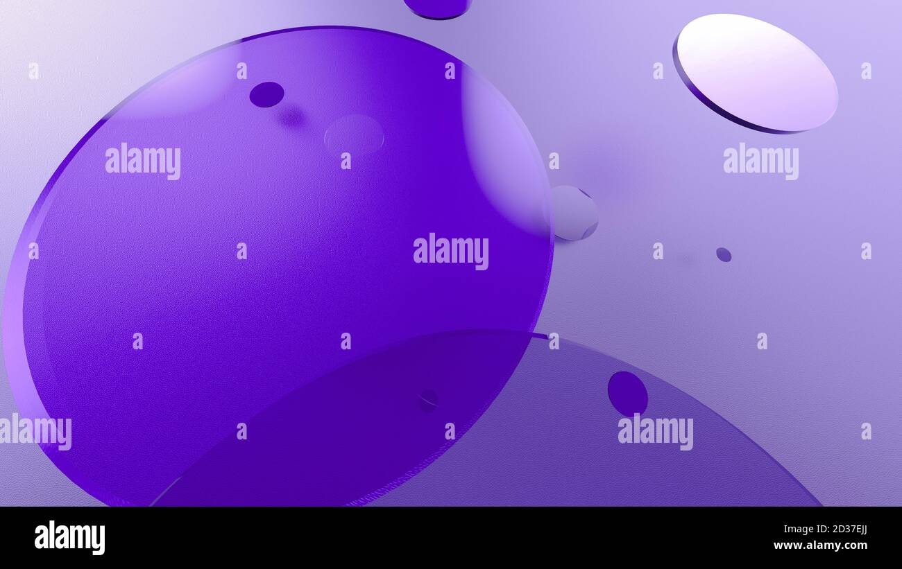 Violet metal and opaque circles and cylinders on colored background ...