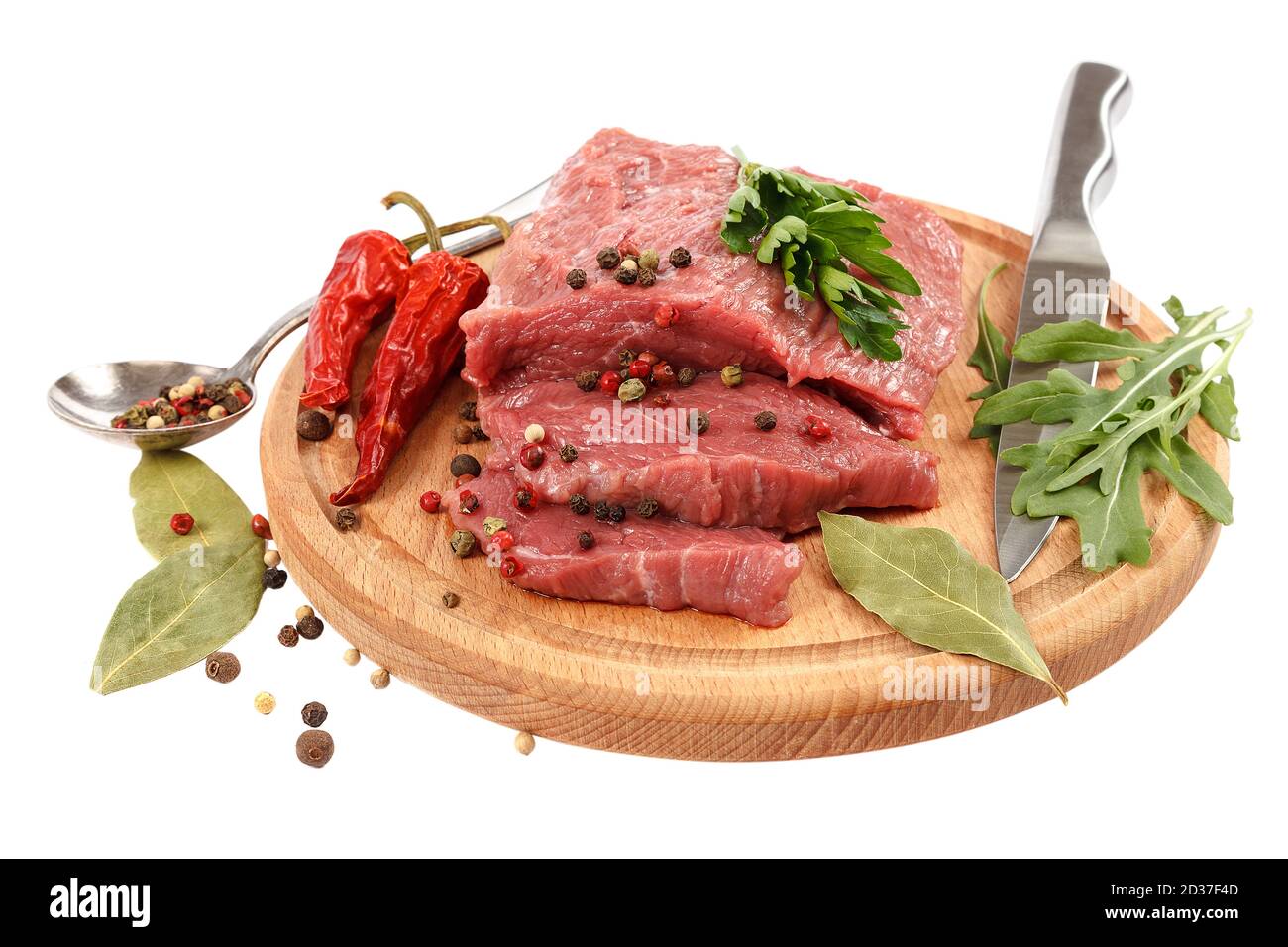 Meat fresh isolated on a white background Stock Photo - Alamy