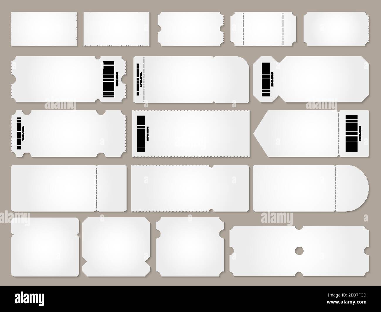 Event tickets. Entertainment theater airplane entrance flyer or tickets ...