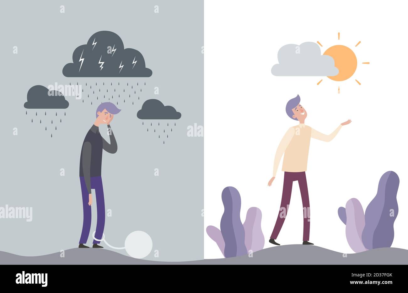 Mental health sad lonely Stock Vector Images - Alamy