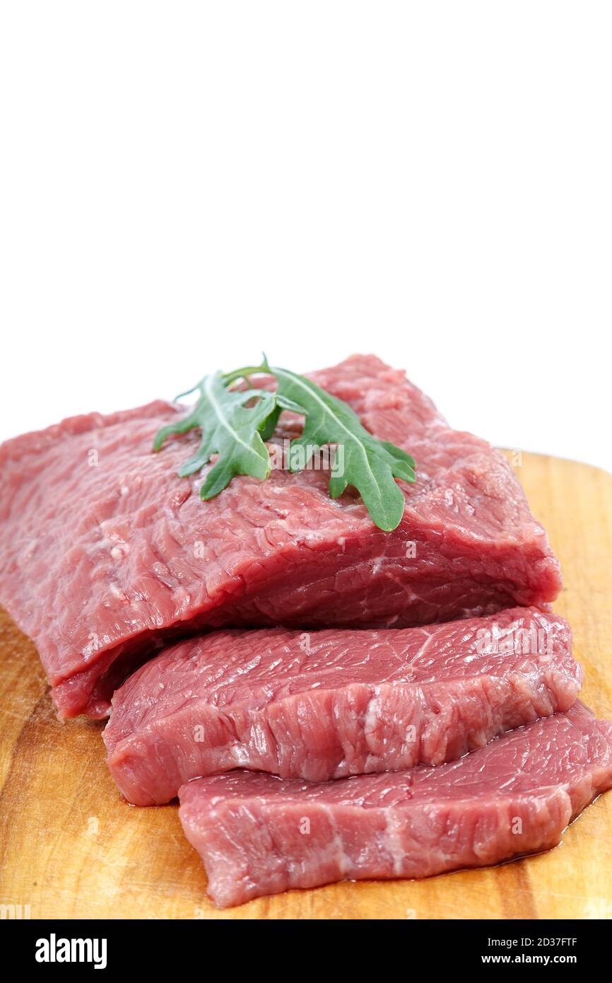 Meat fresh isolated on a white background Stock Photo - Alamy
