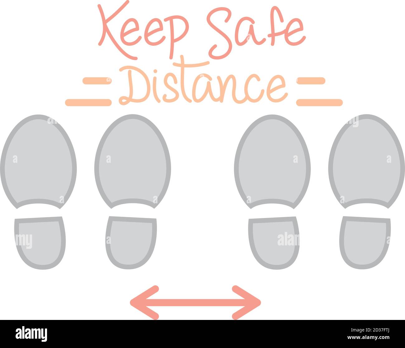 new normal, keep safe distance, after coronavirus, hand made style flat ...