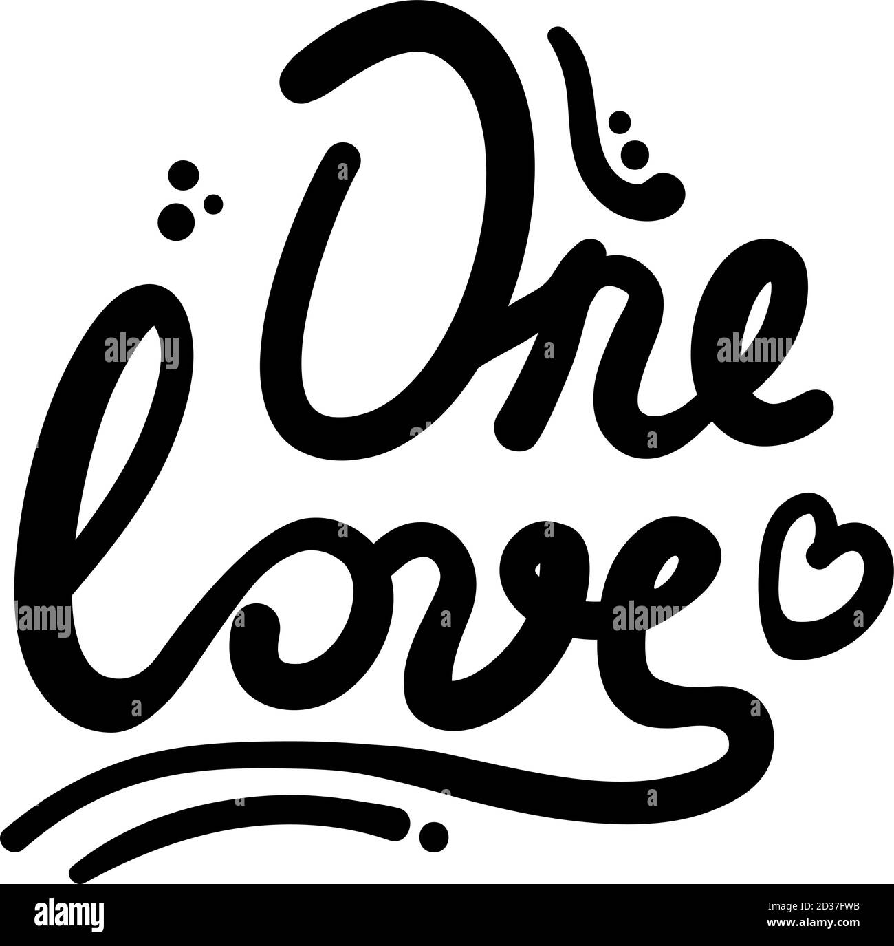 One love. Hand drawn lettering inspiration phrase Stock Vector Image ...