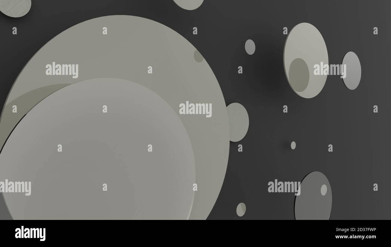 Gray metal and opaque circles and cylinders on colored background ...