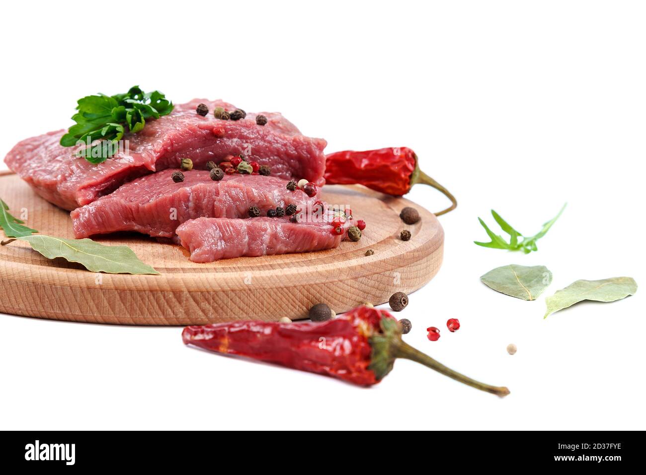 Meat fresh isolated on a white background Stock Photo - Alamy