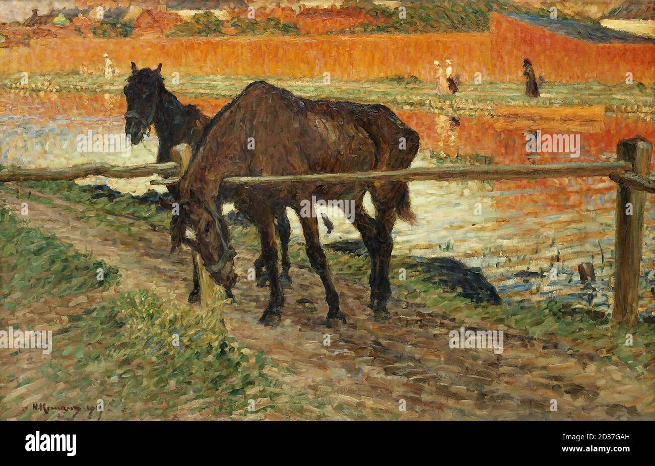 Kreuger Nils - Hastar VID Ett Led (Kalmar) - Swedish School - 19th ...