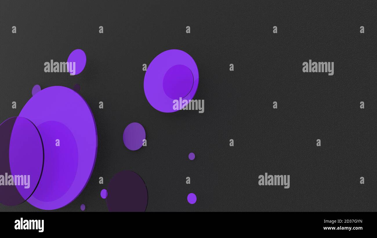 Violet metal and opaque circles and cylinders on colored background ...