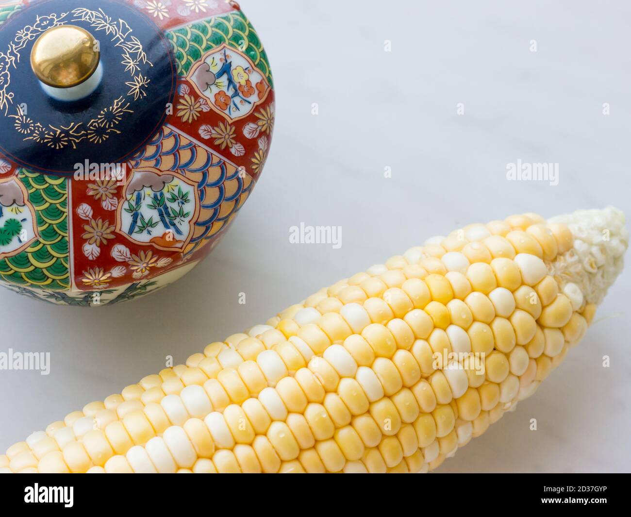 The Japanese porcelain and corn Stock Photo - Alamy