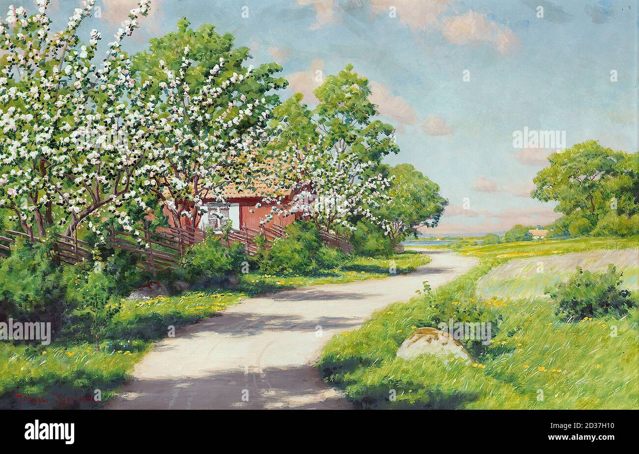 Krouthén Johan - Blommande FruktträD VID RöD Stuga - Swedish School ...