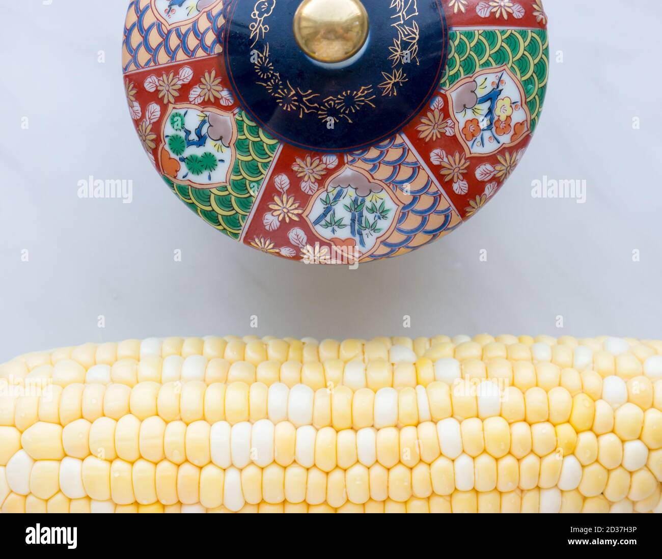 The Japanese porcelain and corn Stock Photo - Alamy