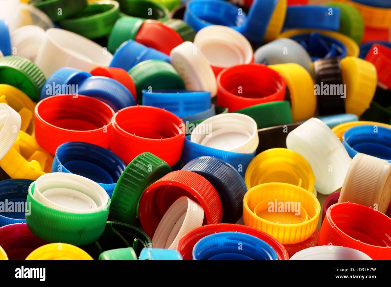 Different colored caps from bottles, great raw material for recycling ...