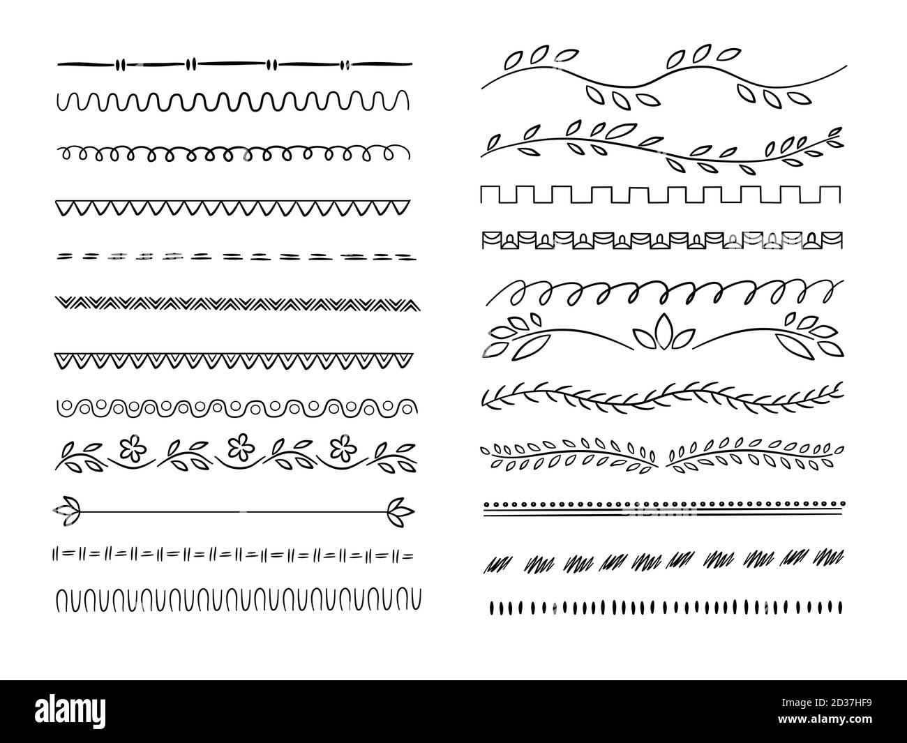 Hand drawn lines. Web dividers hatching pencil scribble vector ...