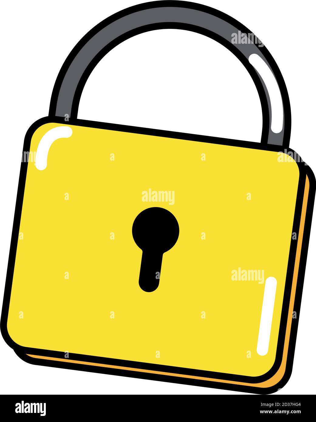 closed padlock pop art comic style, flat icon vector illustration Stock ...