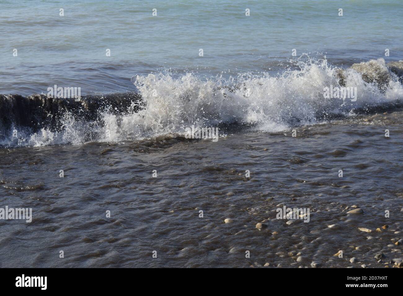 Waves On A Windy Day ON The Beach Stock Photo - Alamy