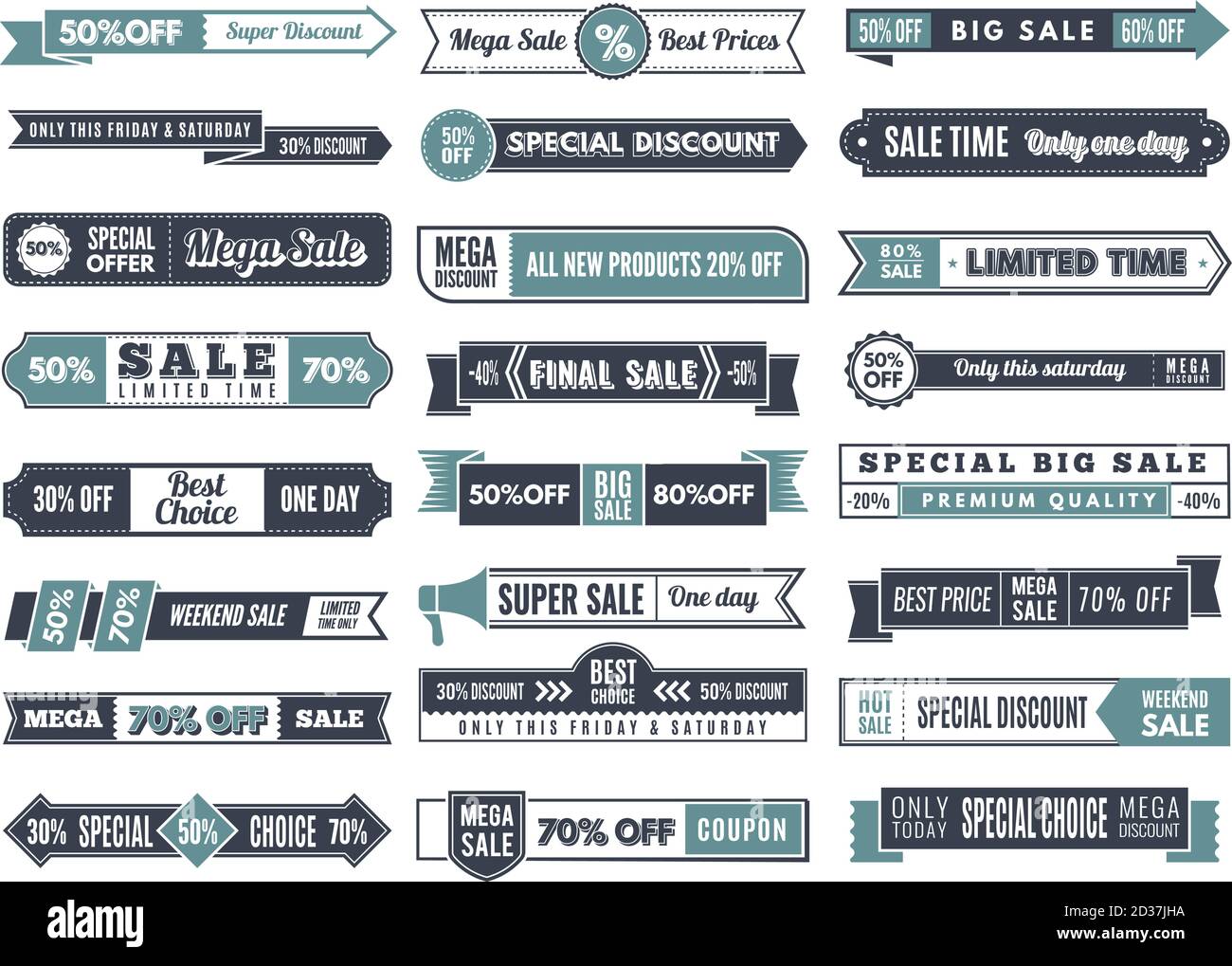 Vintage banners. Ribbon ornaments special offers sales discounts border ...