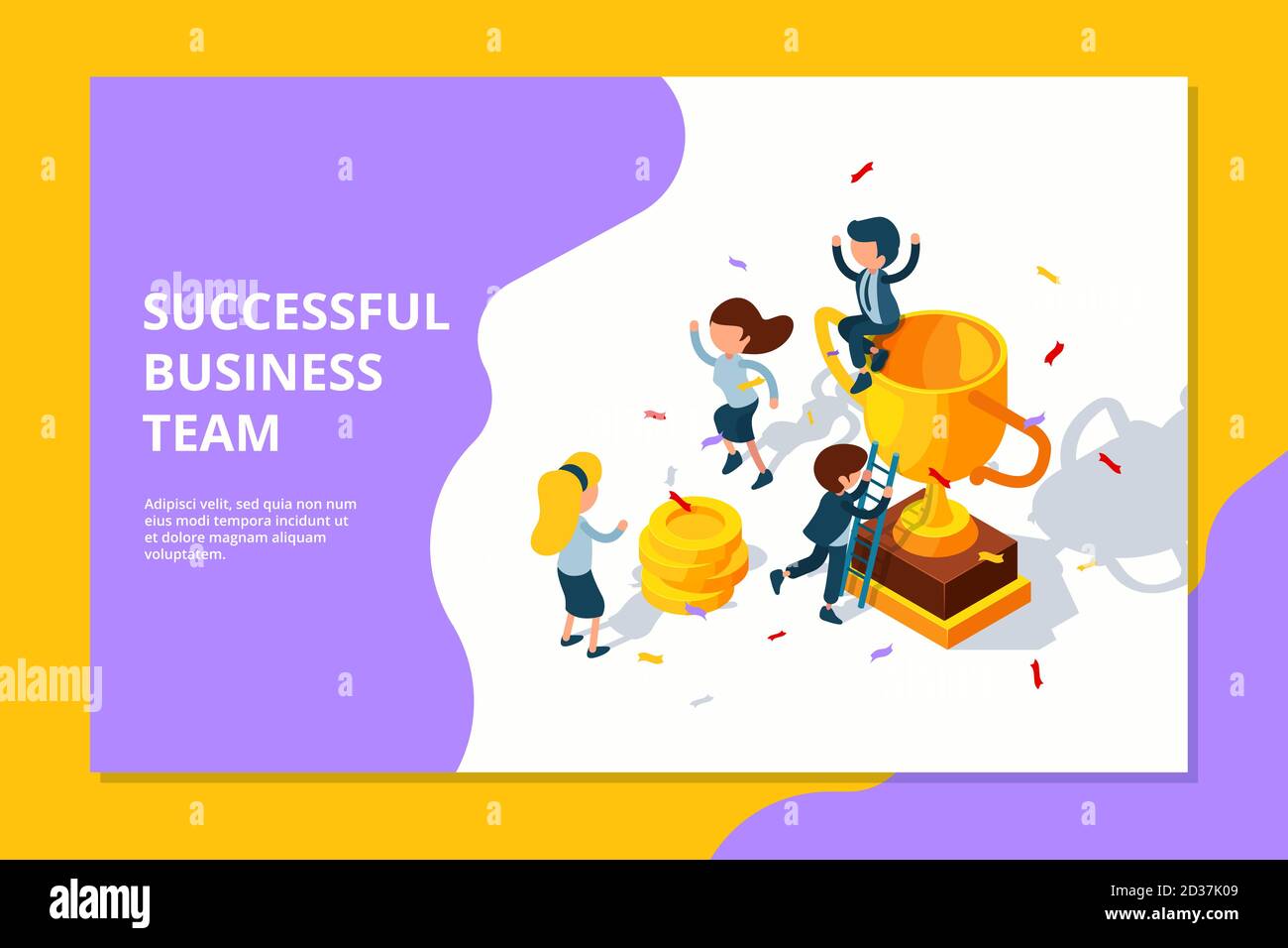 Successful business team. Trophy for professional destination prize for ...