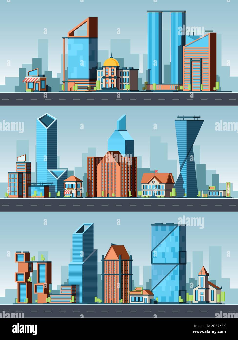 Road view buildings in Stock Vector Images - Alamy