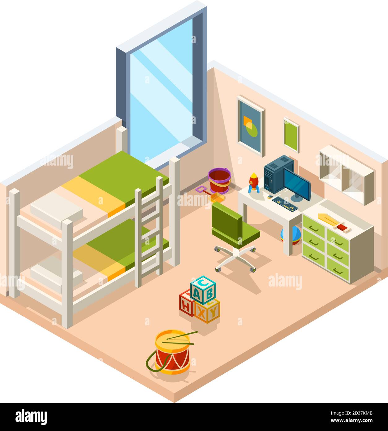 Teenage bedroom desk Stock Vector Images - Alamy