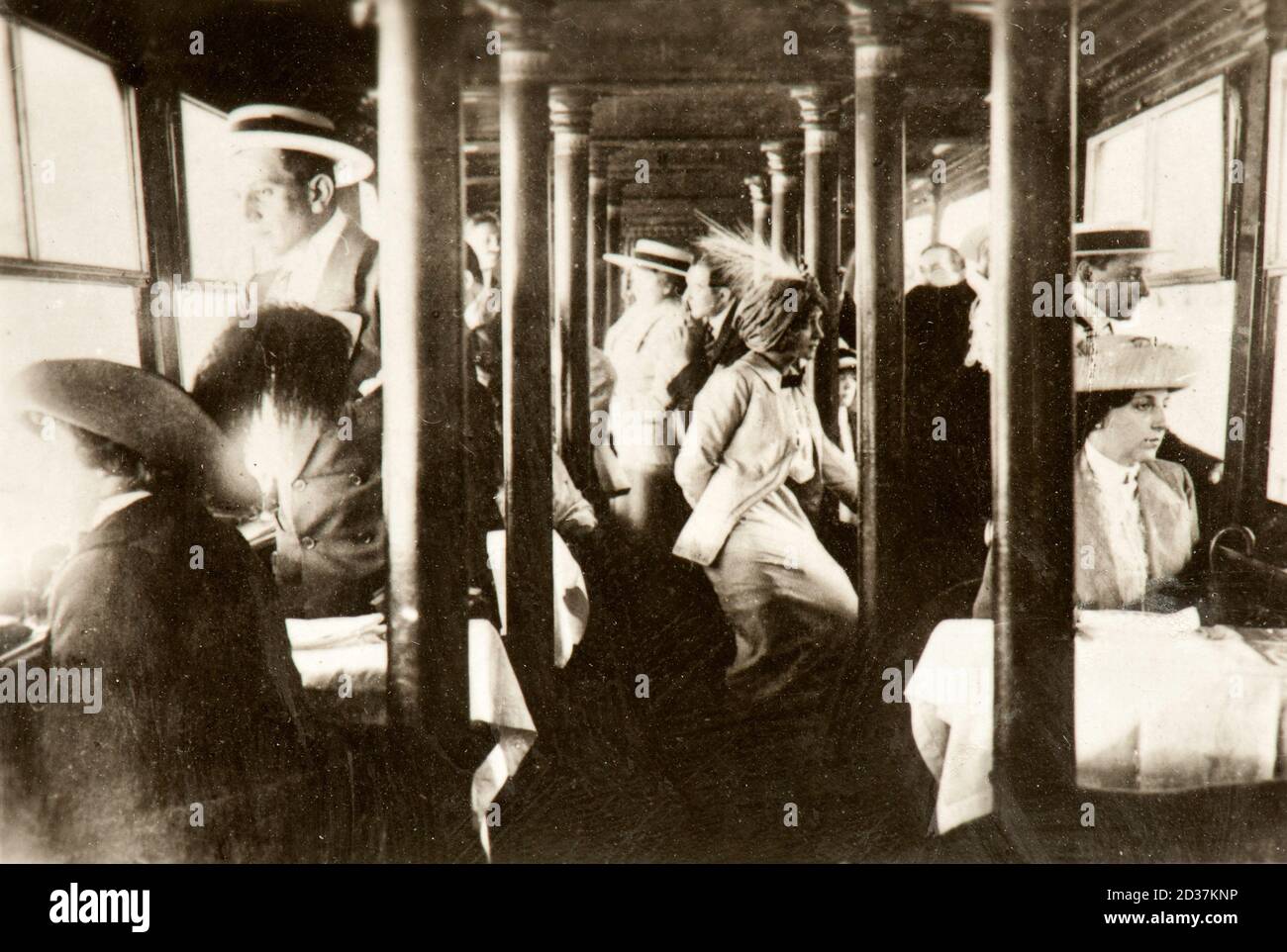 Passengers on board Zeppelin LZ13 'Hansa', c1912-1914 Stock Photo - Alamy
